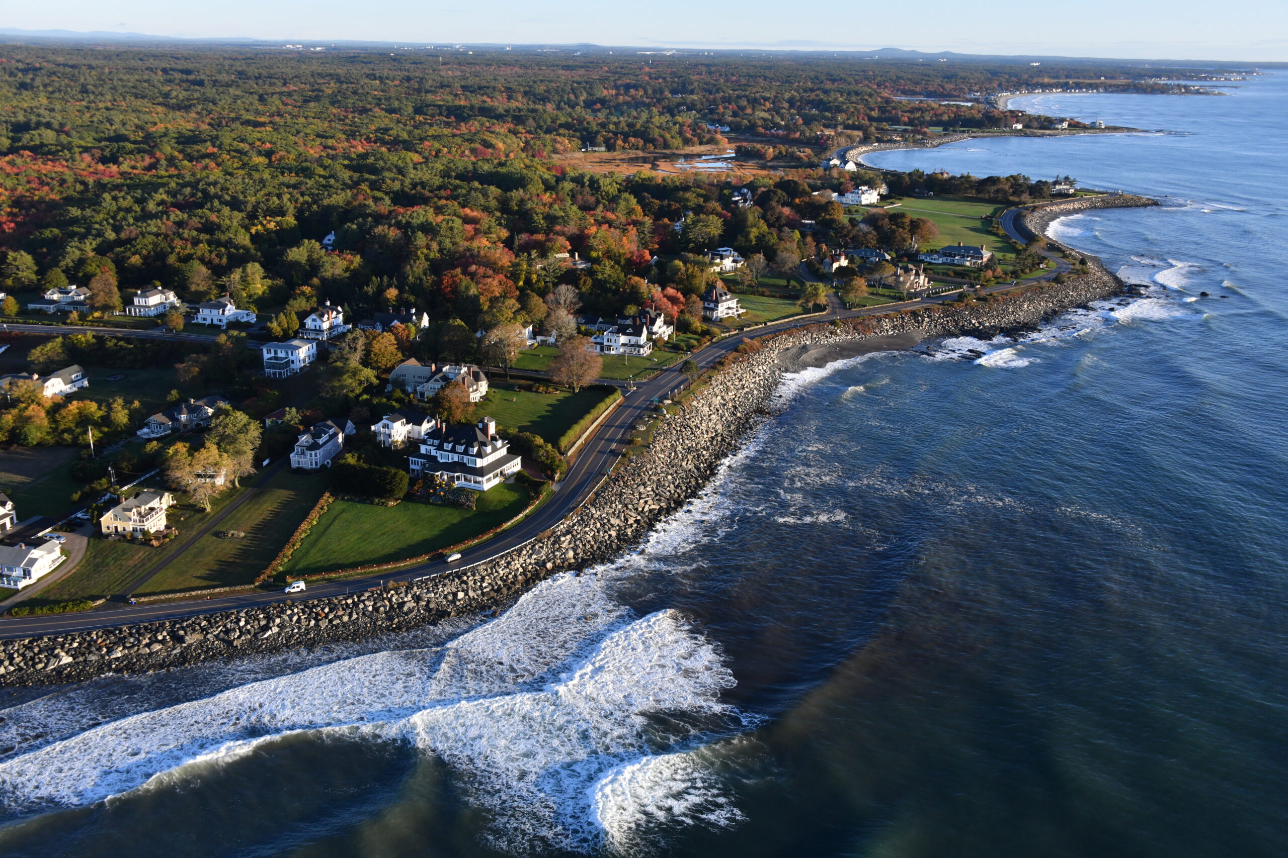 Helicopter images of the New Hampshire coast in foliage season – Philip ...