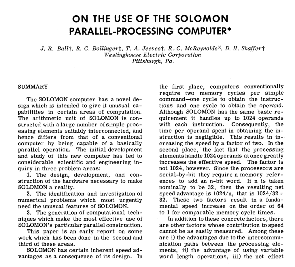 60 years of parallel processing – Philip Greenspun’s Weblog