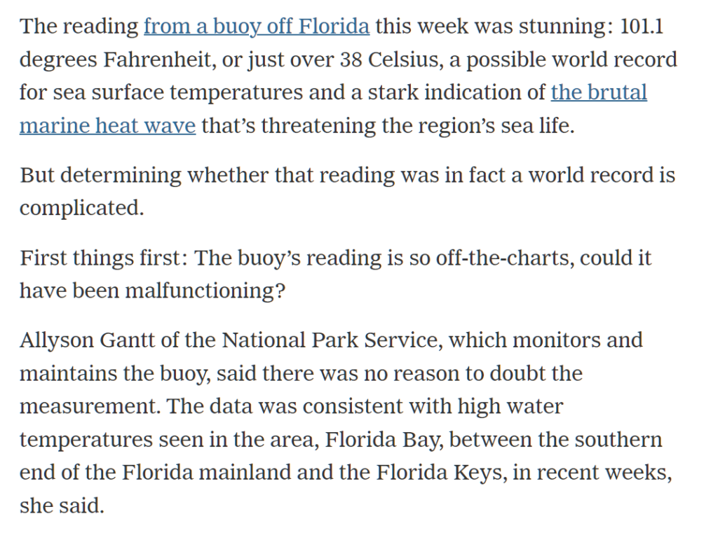 Being boiled alive in the 101-degree ocean (according to NYT) - Philip ...